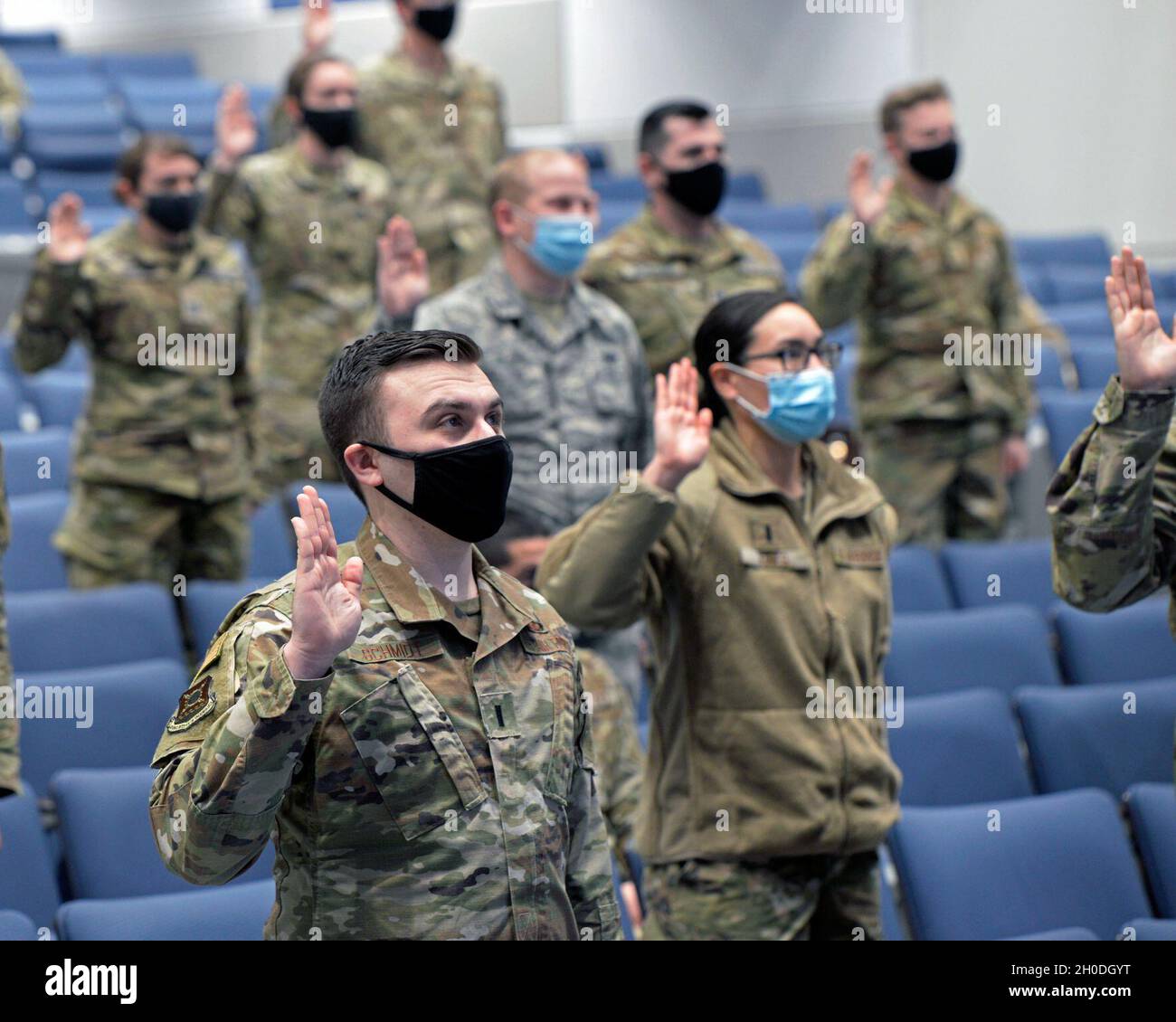 The newest members of the U.S. Space Force are sworn in during a ...