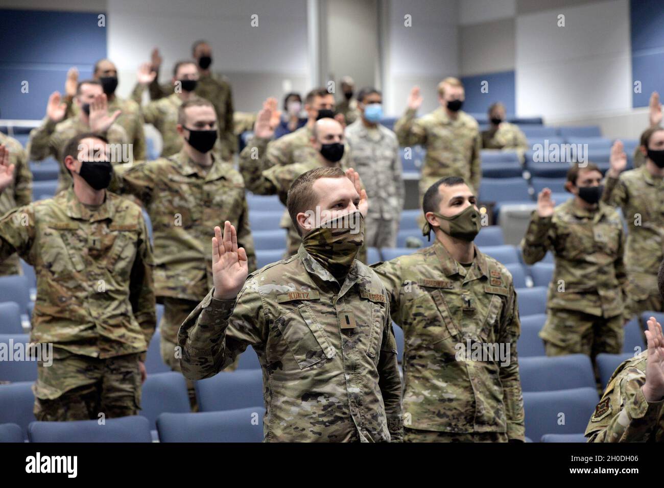 The newest members of the U.S. Space Force are sworn in during a ...