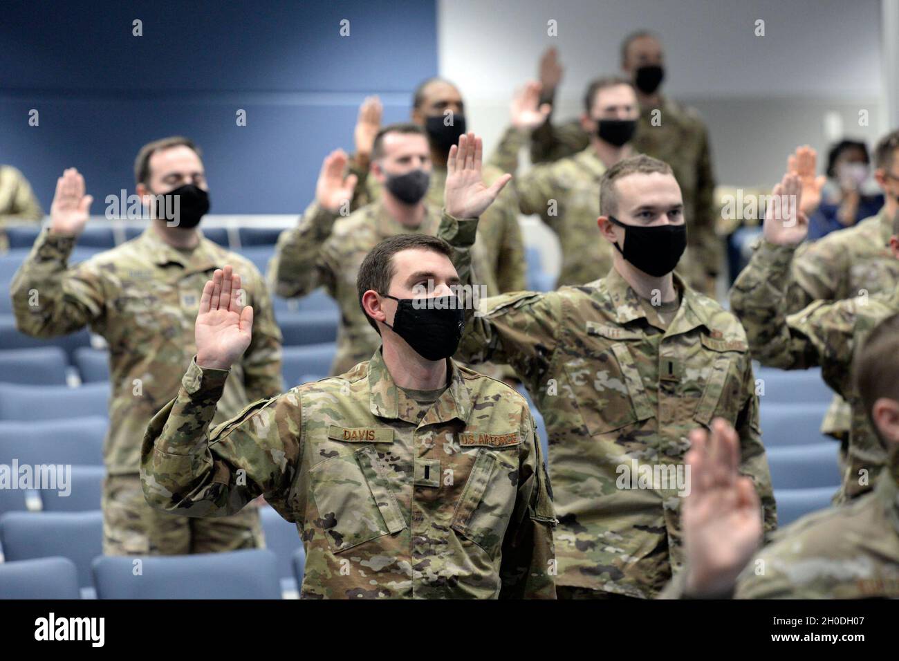 The newest members of the U.S. Space Force are sworn in during a ...