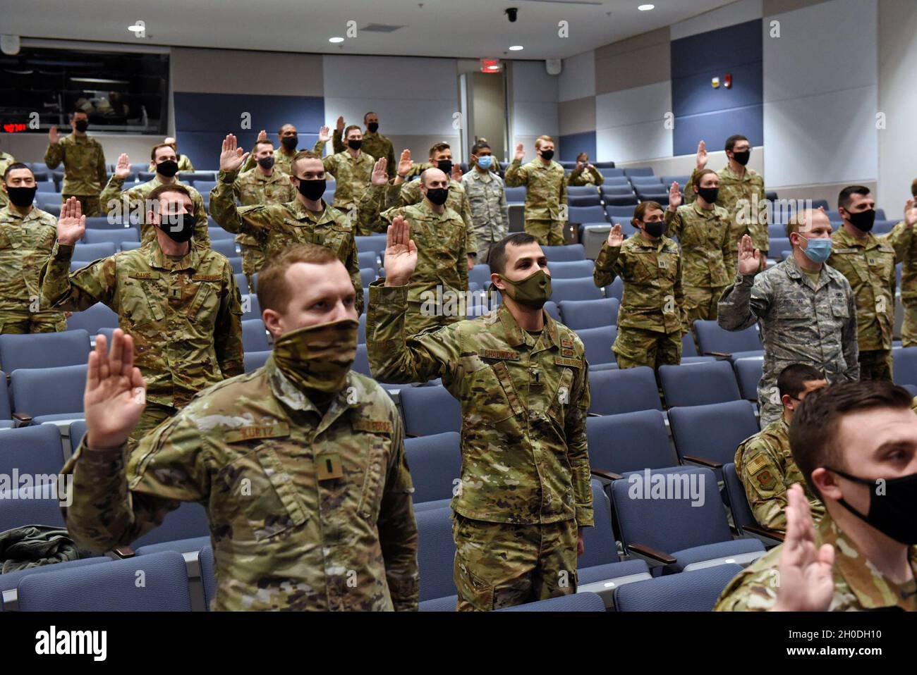 The newest members of the U.S. Space Force are sworn in during a ...