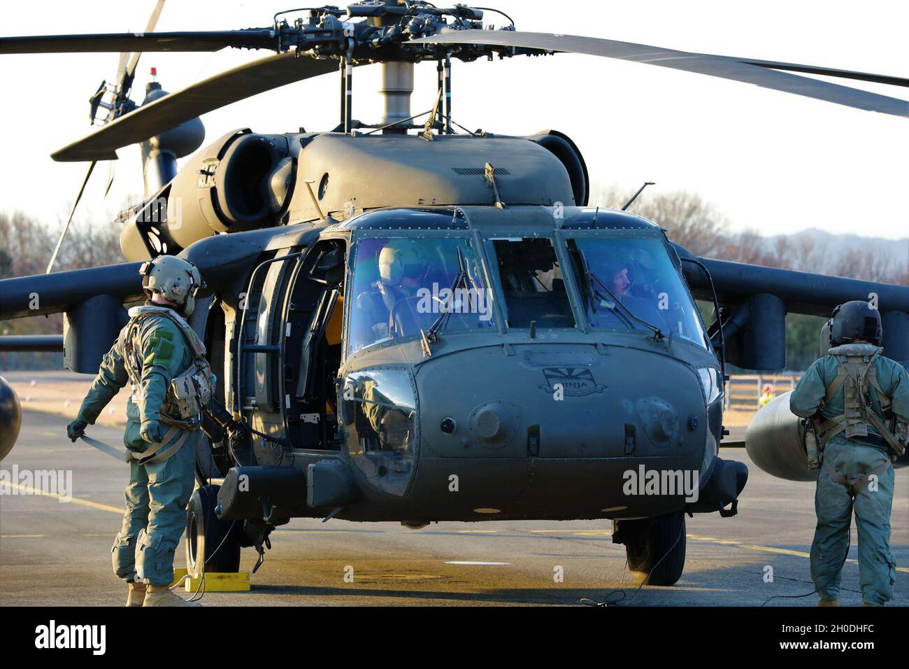 A U.S. Army Aviation Battalion-Japan UH-60L Black Hawk Helicopter ...