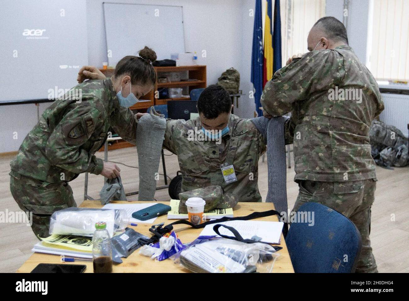 BUCHAREST, Romania – Spc. Logan Rutledge, combat medic, 2nd Battalion ...
