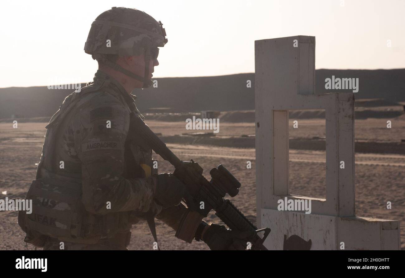 U.S. Soldiers with the 28th Expeditionary Combat Aviation Brigade fire ...