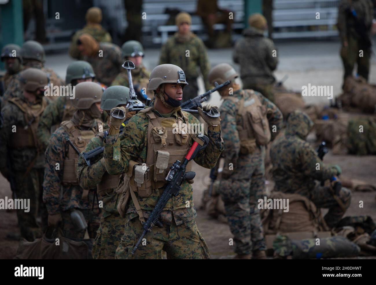An entry-level Marine with Delta Company, Infantry Training Battalion ...