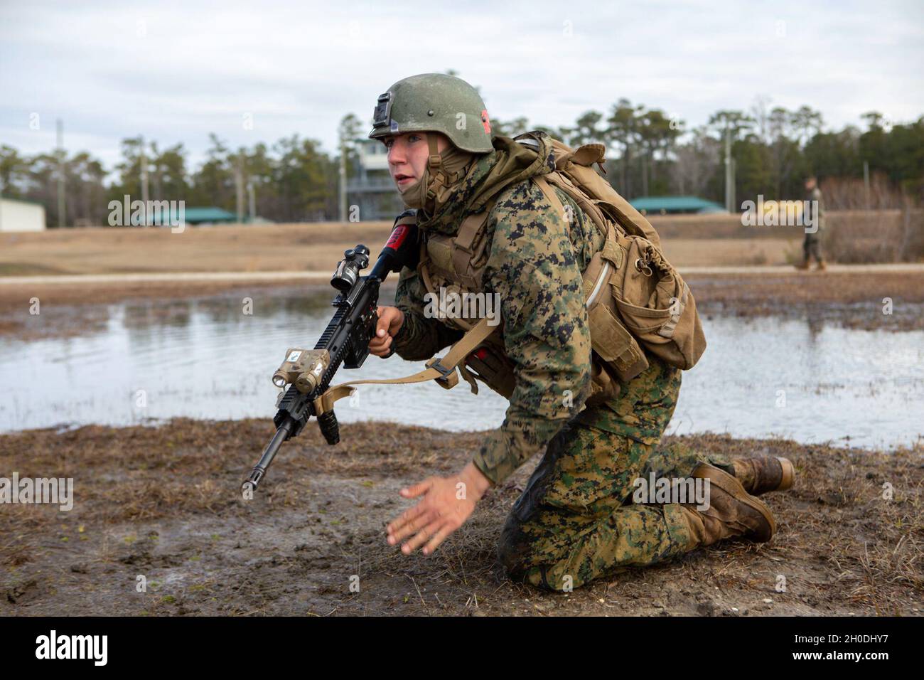 An entry-level Marine with Delta Company, Infantry Training Battalion ...