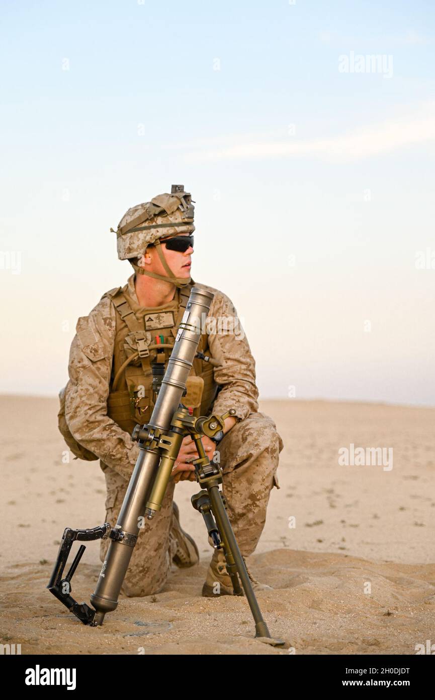 U.S. Marine Corps Cpl. Cole Castilaw, a mortarman with Alpha Company ...