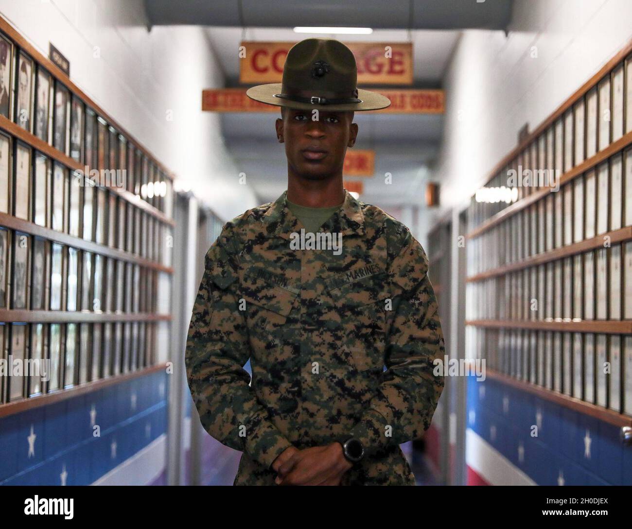 Gunnery Sgt. Dominick Dickson, with Drill Instructor School, poses for ...