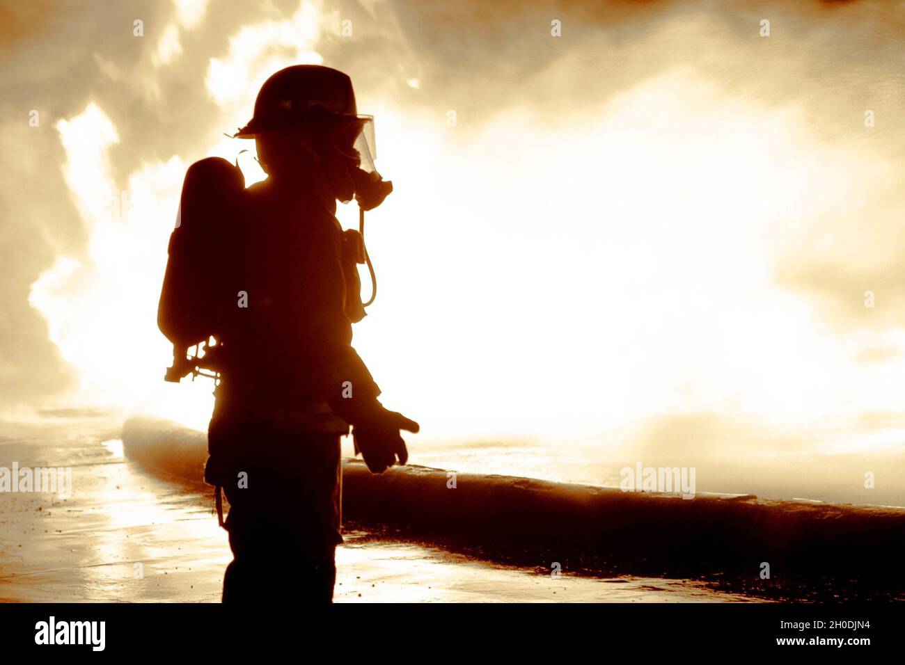 U.S. Marine Corps aircraft rescue and firefighting specialists with ...