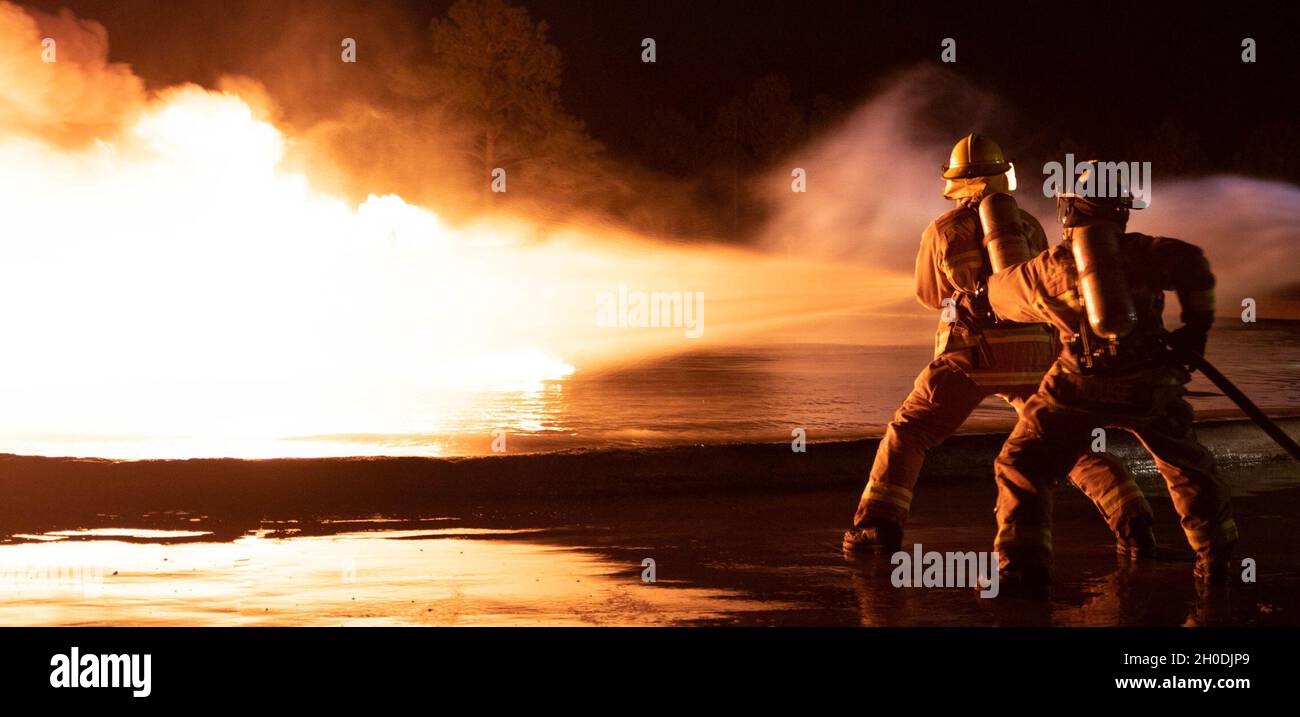 U.S. Marine Corps aircraft rescue and firefighting specialists with ...