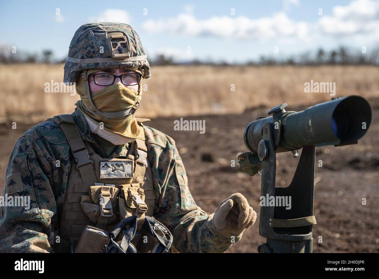 U.S. Marine Corps Lance Cpl. Alex Estes, a field artillery cannoneer ...