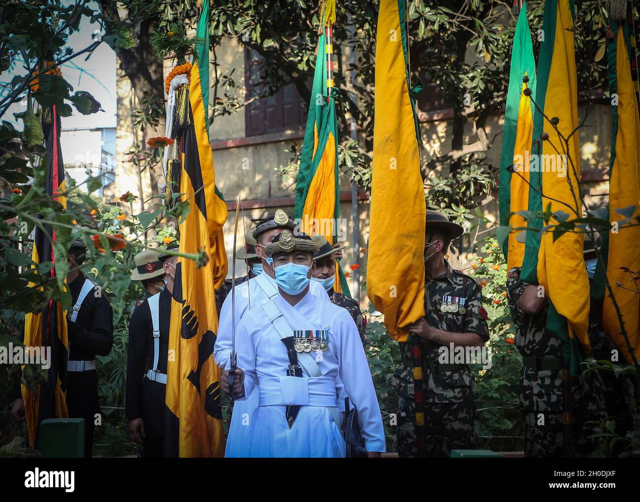 Kathmandu, Bagmati, Nepal. 12th Oct, 2021. A member of Nepal Army ...