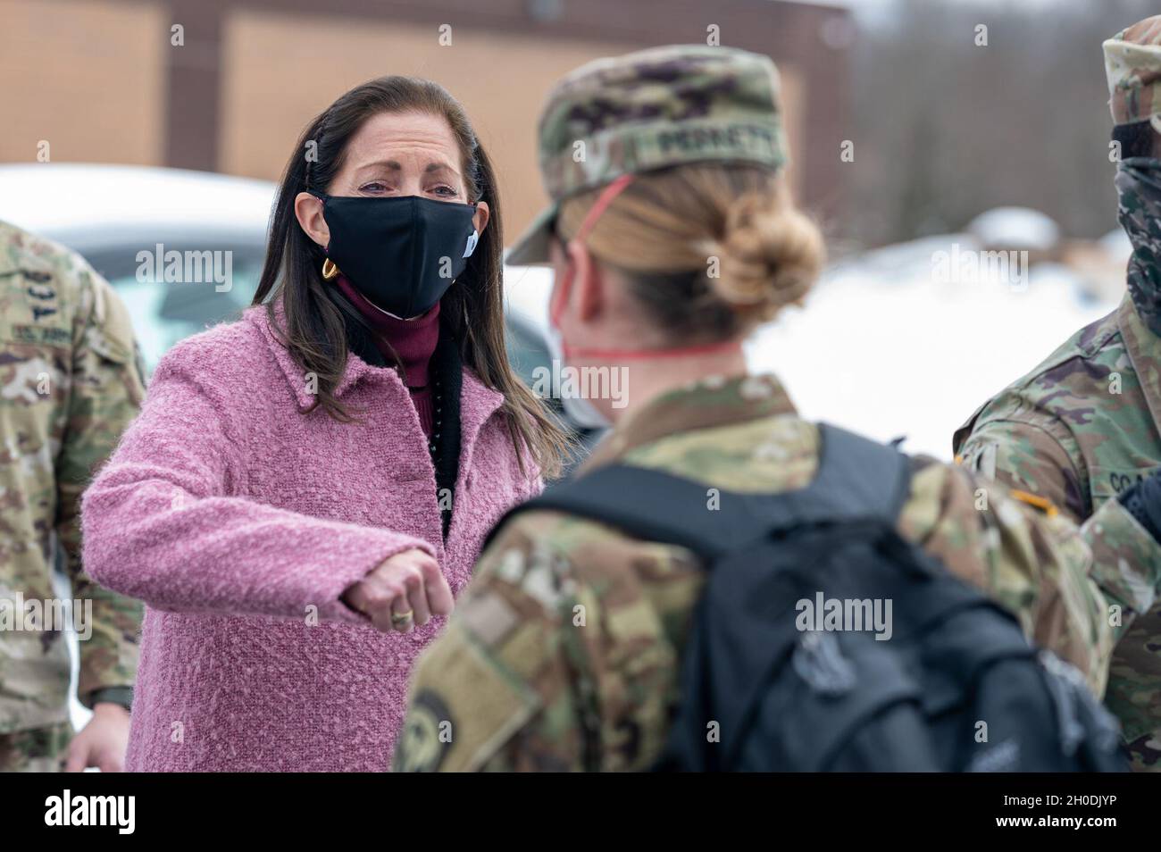 First Lady of New Jersey Tammy Murphy greets Army National Guard ...