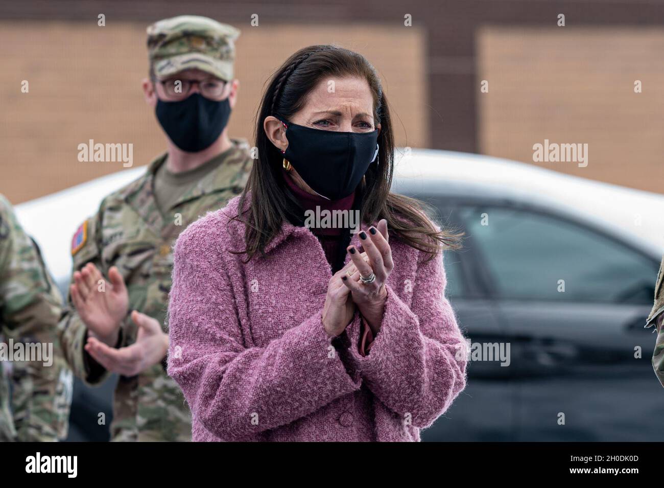 First Lady of New Jersey Tammy Murphy greets Army National Guard ...