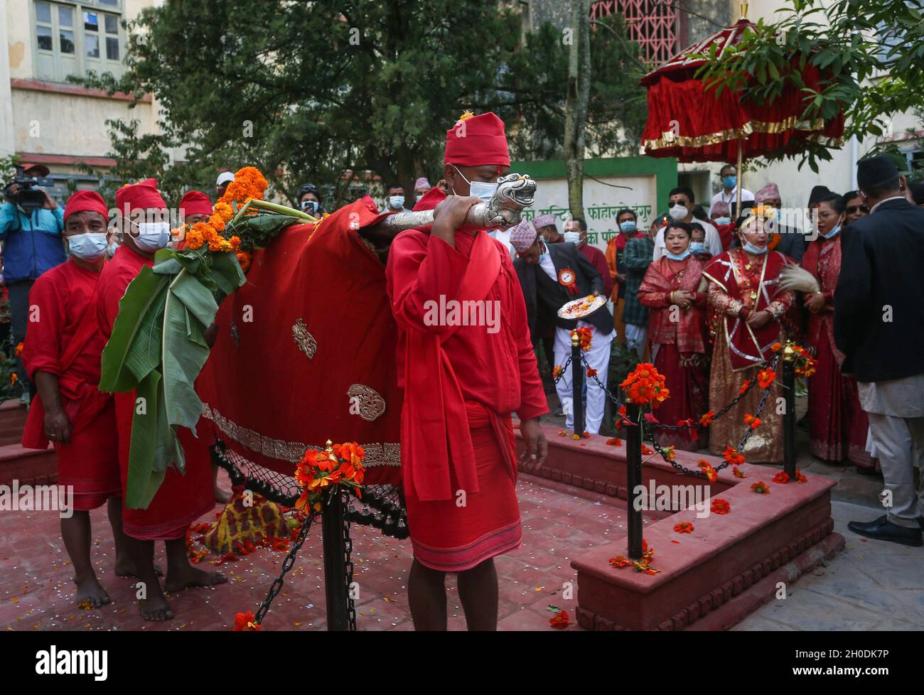 Kathmandu, Bagmati, Nepal. 12th Oct, 2021. Nepali people participate in ...
