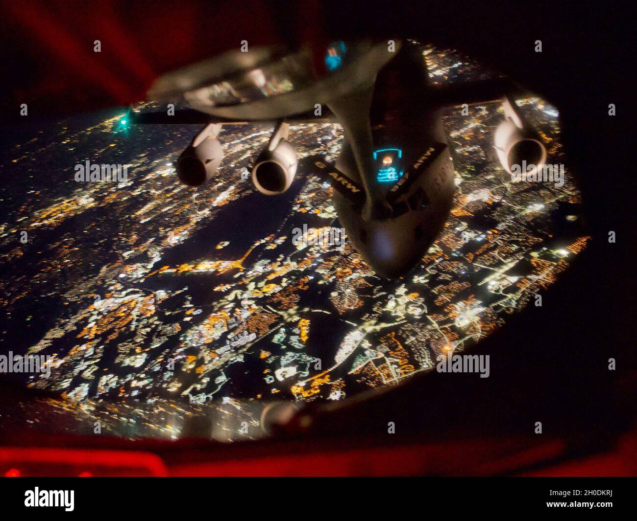 U.S. Air Force Staff Sgt. Tyler Fee, a boom operator with the 91st Air ...