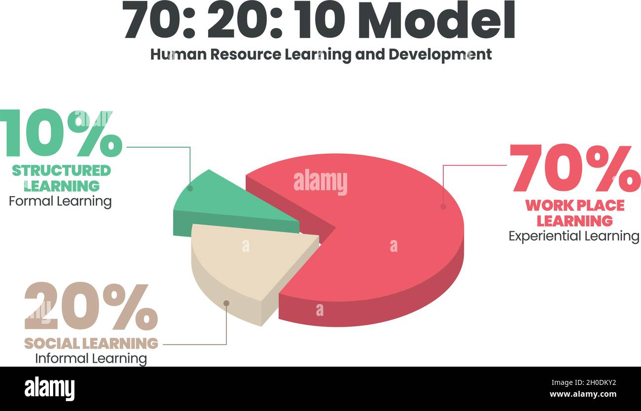 HR learning and development 3d pie chart vector diagram is illustrated ...