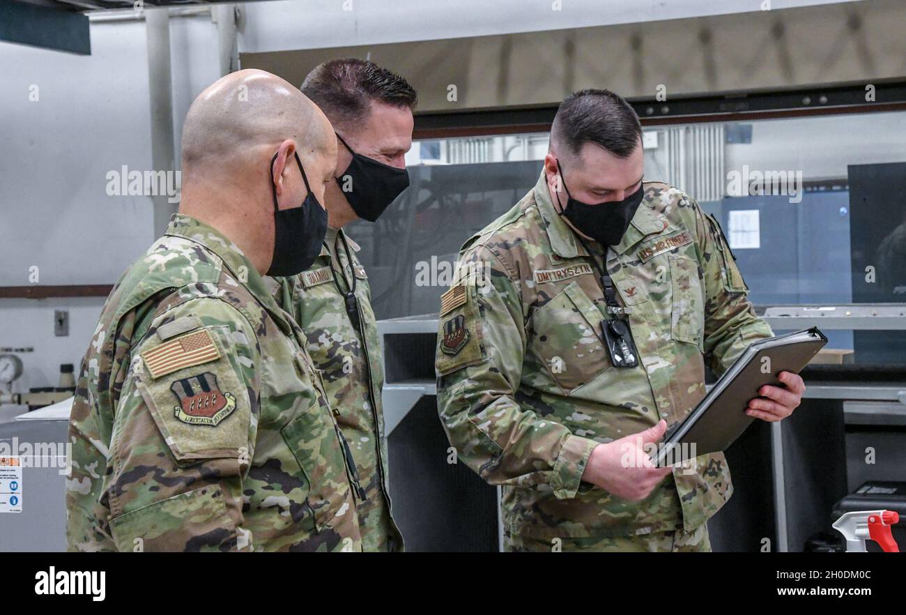 Lt. Col. Mark Geer, 2nd Bomb Wing director of staff; Col. Michael ...