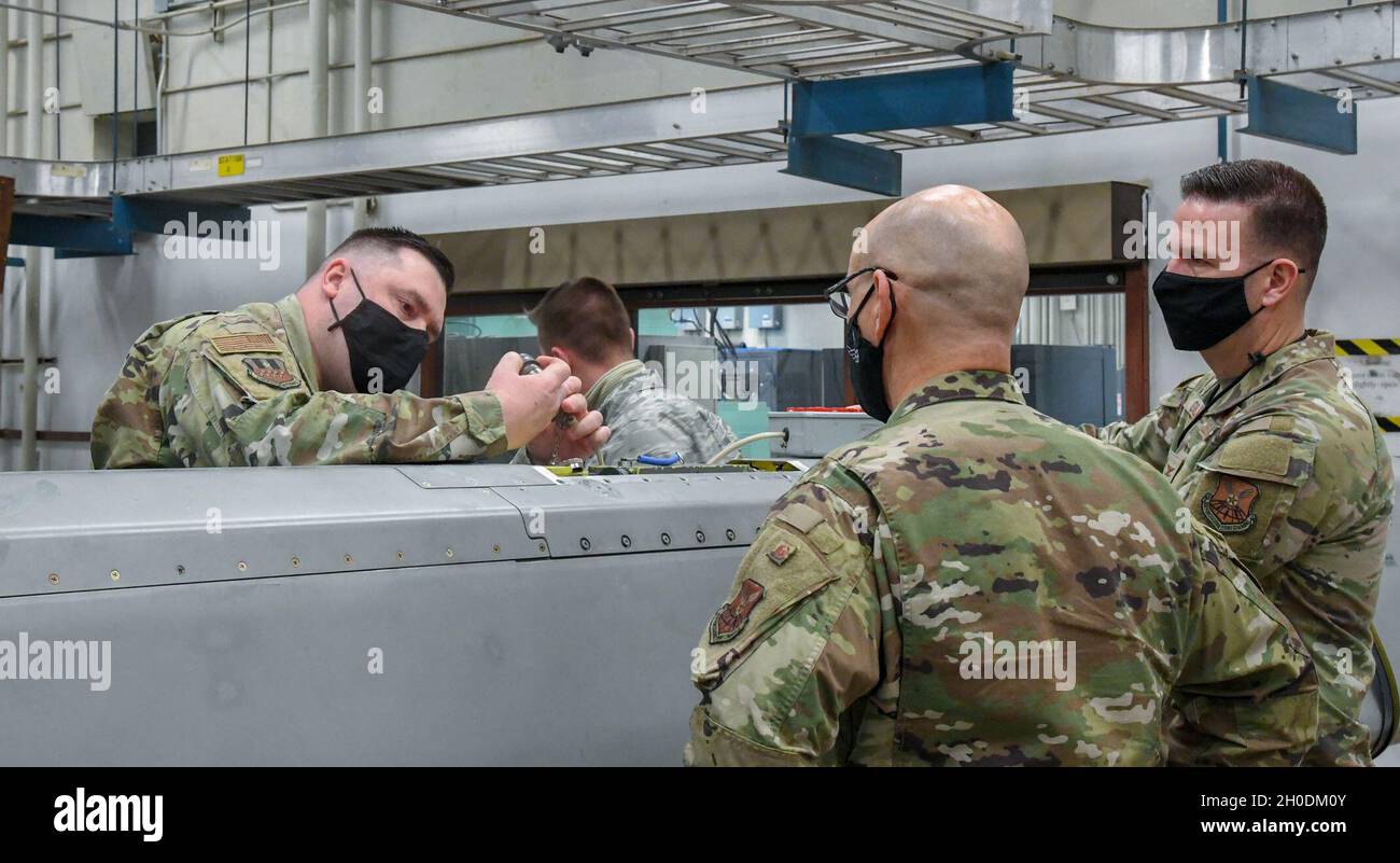 Col. Mark Dmytryszyn, 2nd Bomb Wing commander; Lt. Col. Mark Geer, 2nd ...