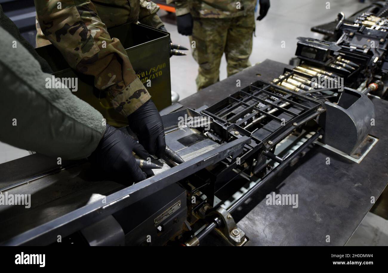 Armament maintenance technicians from the 48th Munitions Squadron load ...