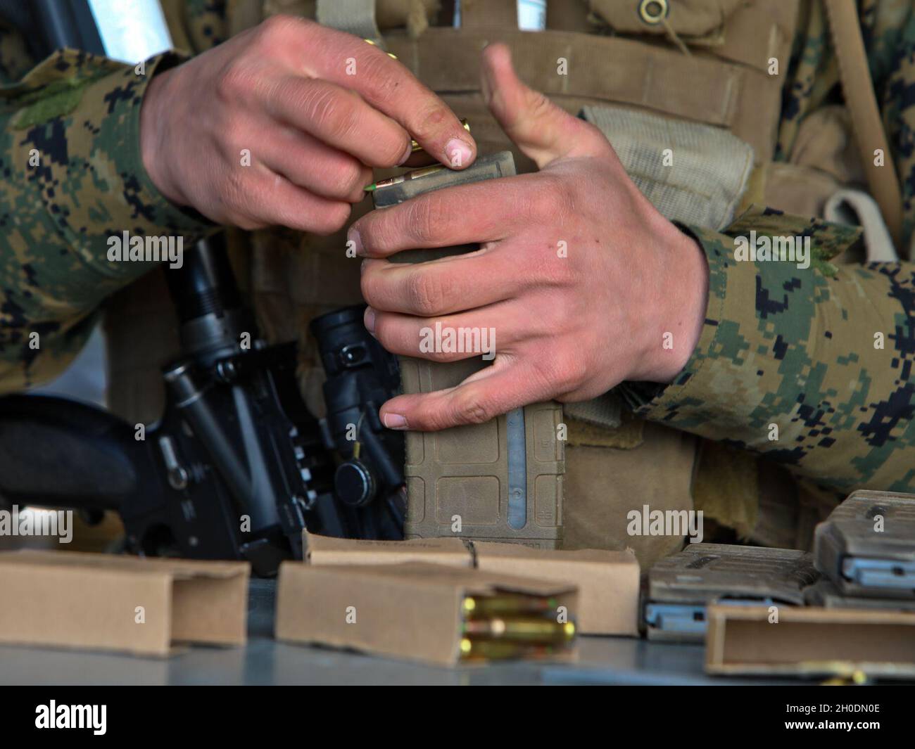 A U.S. Marine with Delta Company, Infantry Training Battalion (ITB ...
