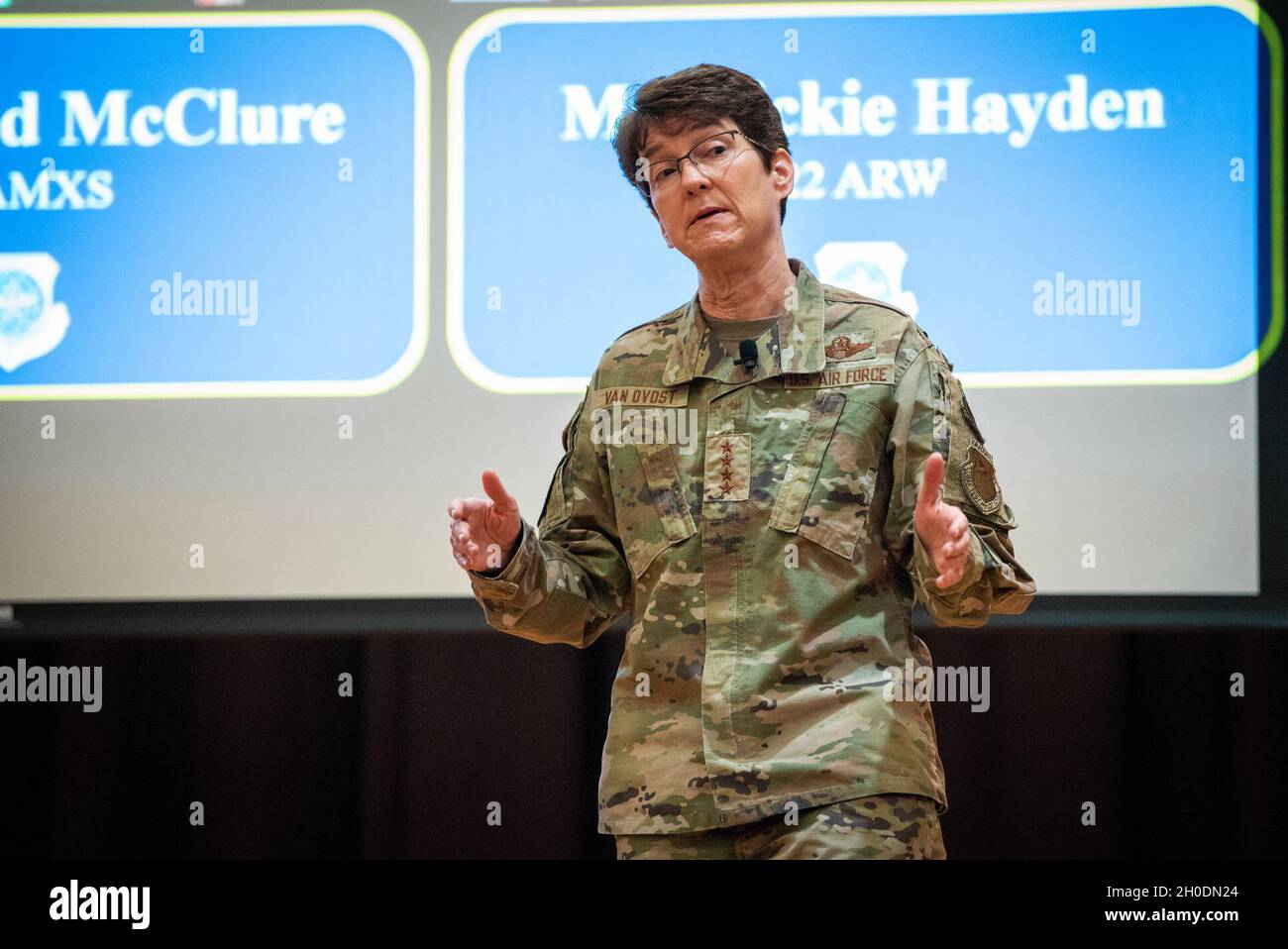 U.S. Air Force Gen. Jacqueline Van Ovost, Air Mobility Command ...