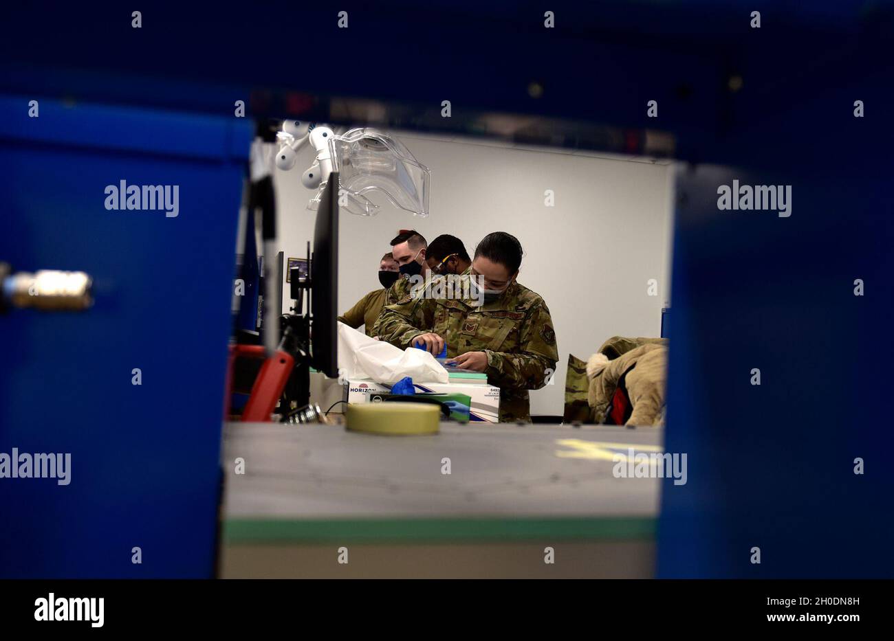 U.S. Air Force Airmen assigned to the 354th Maintenance Group attend ...