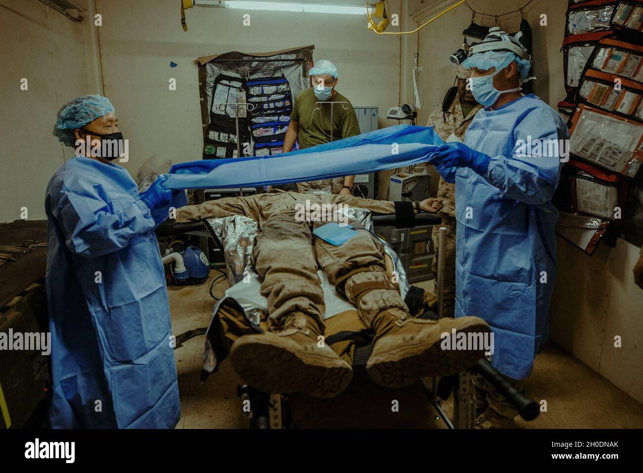 U.S. Navy Sailors treat simulated casualties during Integrated Training ...