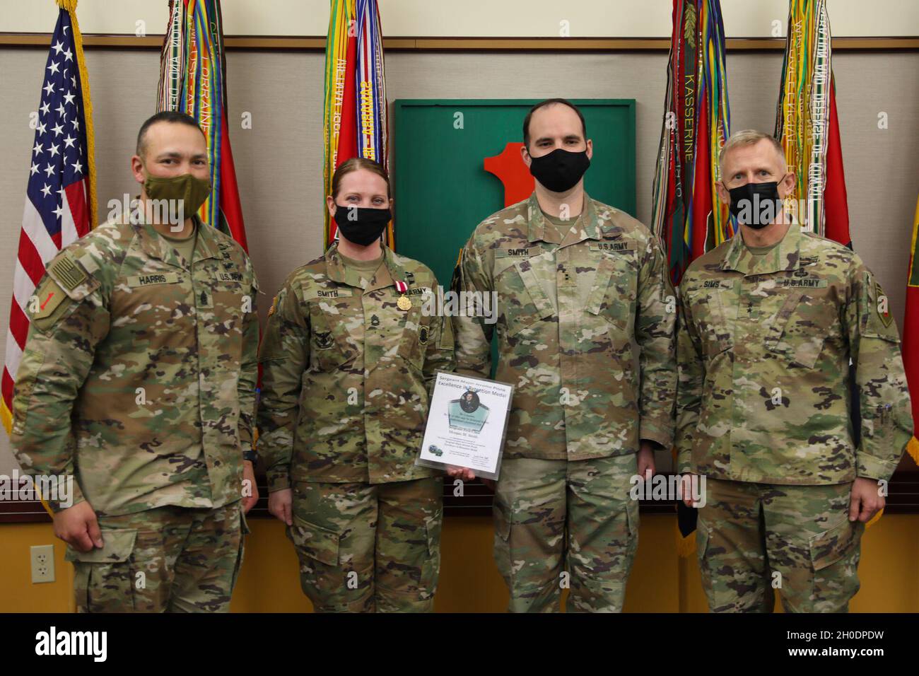 Sgt. 1st Class Morgan M. Smith receives the Sergeant Major Jerome Pionk ...