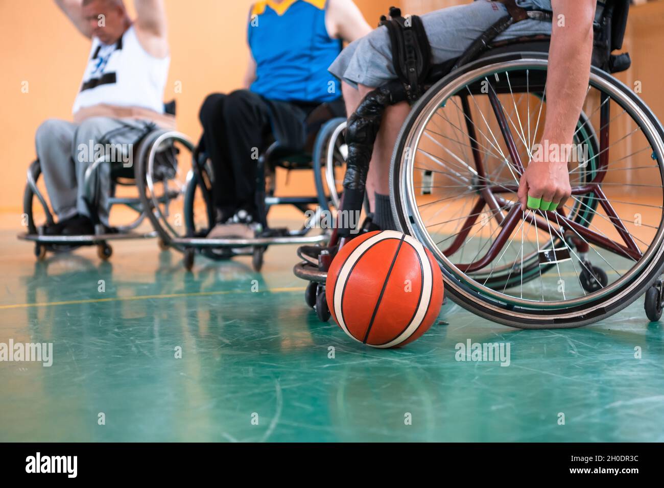 a photo of basketball teams with disabilities with the selector in the ...