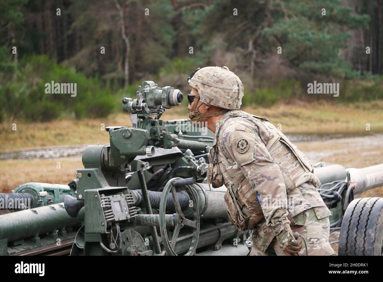 U.S. Soldier, assigned to the Cobra Battery, Field Artillery Squadron, 2d Cavalry Regiment ...