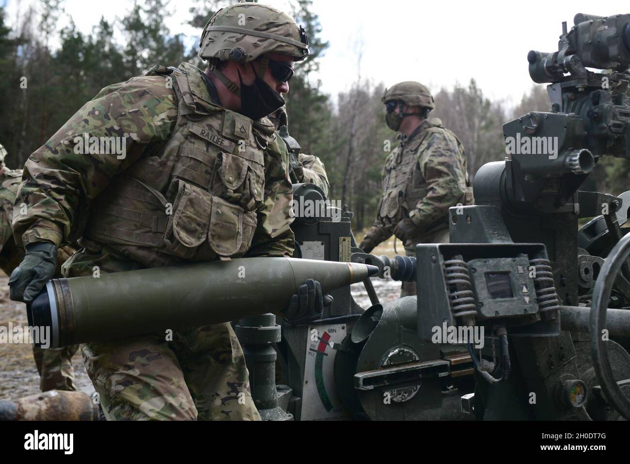 U.S. Army Pfc. Zachary Ratliff, assigned to Cobra Battery, Field ...