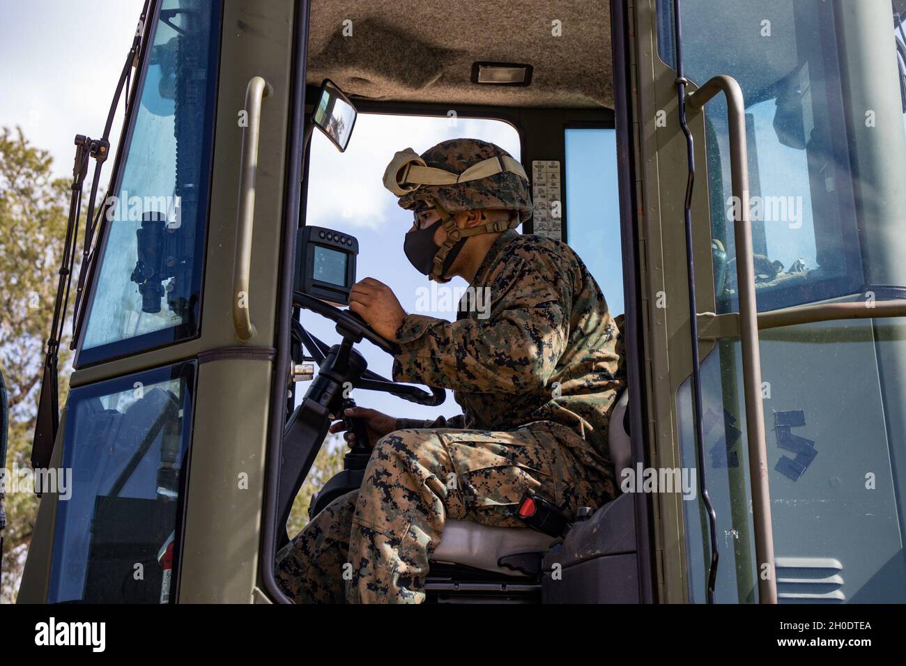 A U.S. Marine with Combat Logistics Battalion (CLB) 31, 31st Marine ...