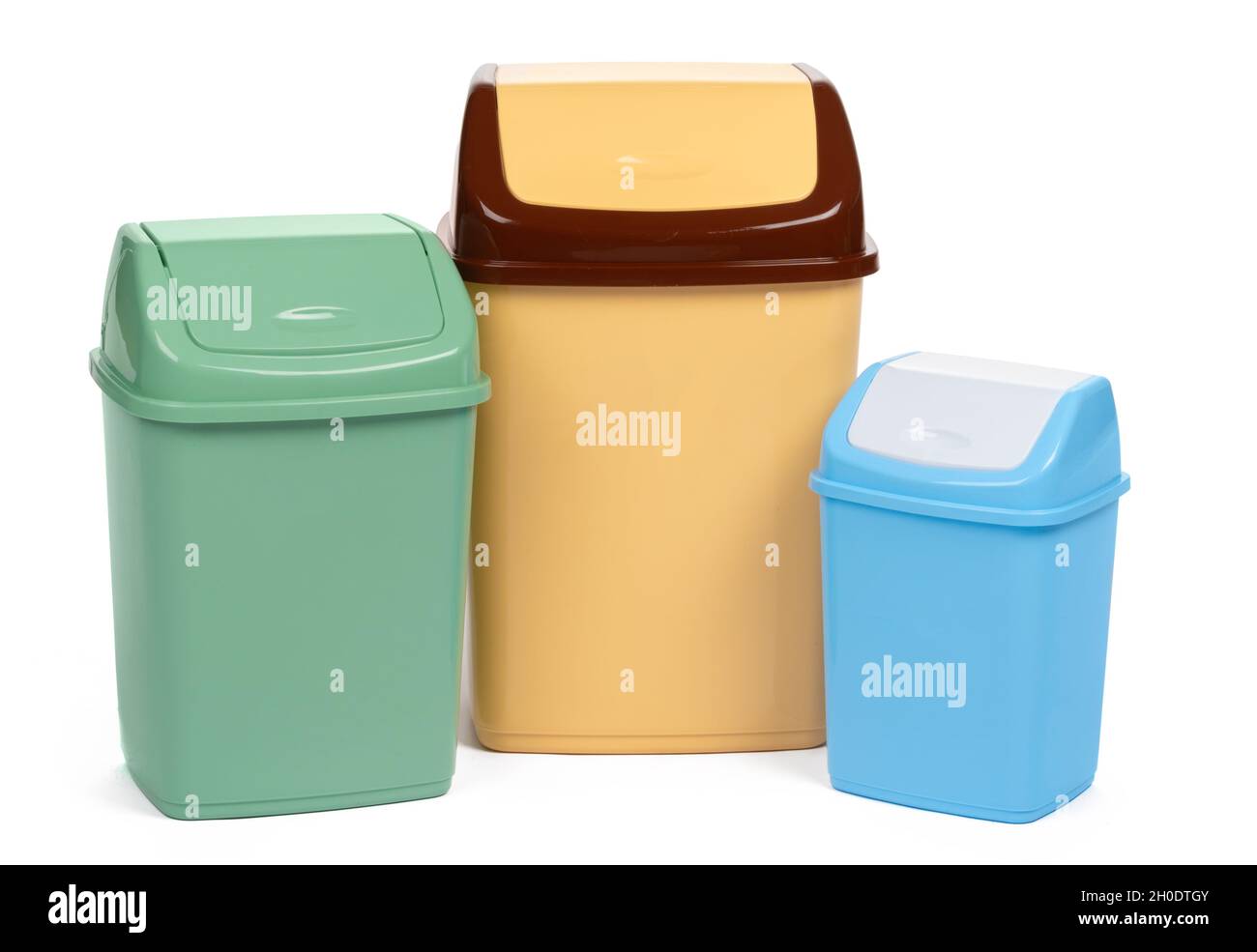 plastic waste bin isolated on white background Stock Photo - Alamy
