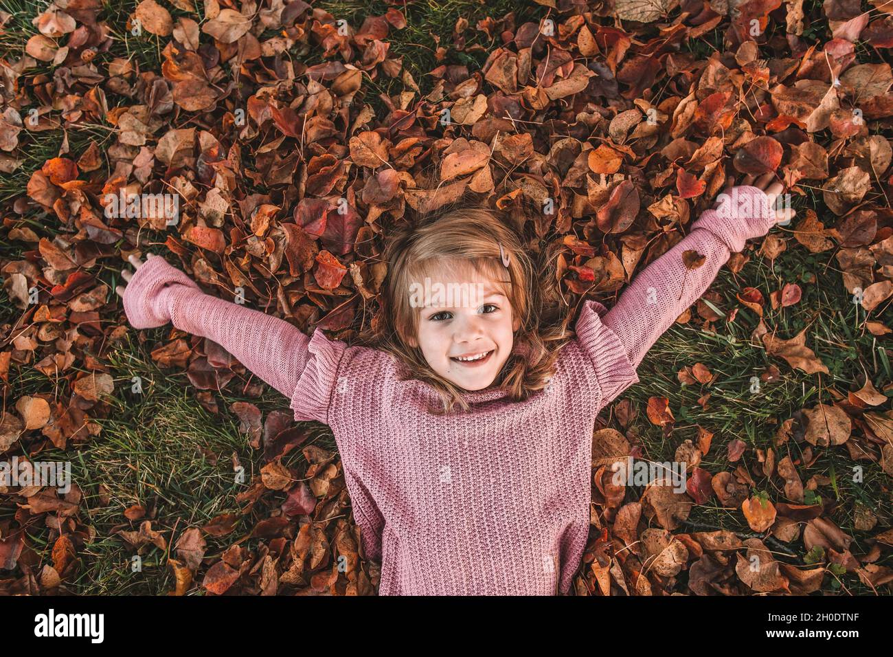 Pile of leaves jump hi-res stock photography and images - Alamy