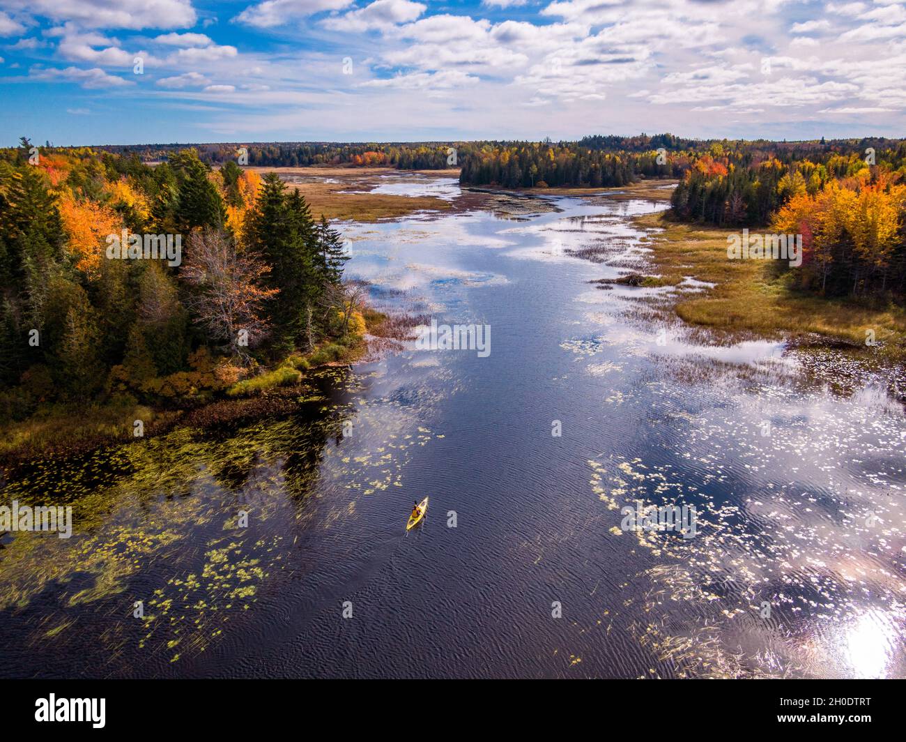 Kayaking During Fall Foliage In Maine Stock Photo - Alamy
