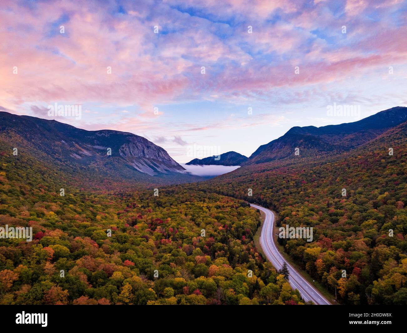 Fall Foliage In Franconia Notch, New Hampshire Stock Photo - Alamy