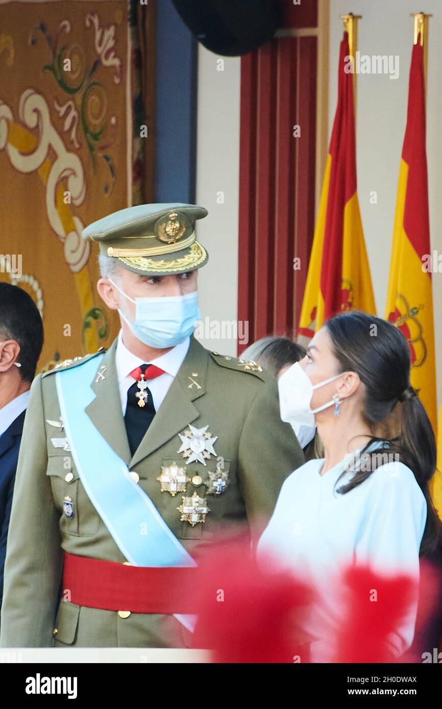 Madrid, Madrid, Spain. 12th Oct, 2021. King Felipe VI of Spain, Queen ...