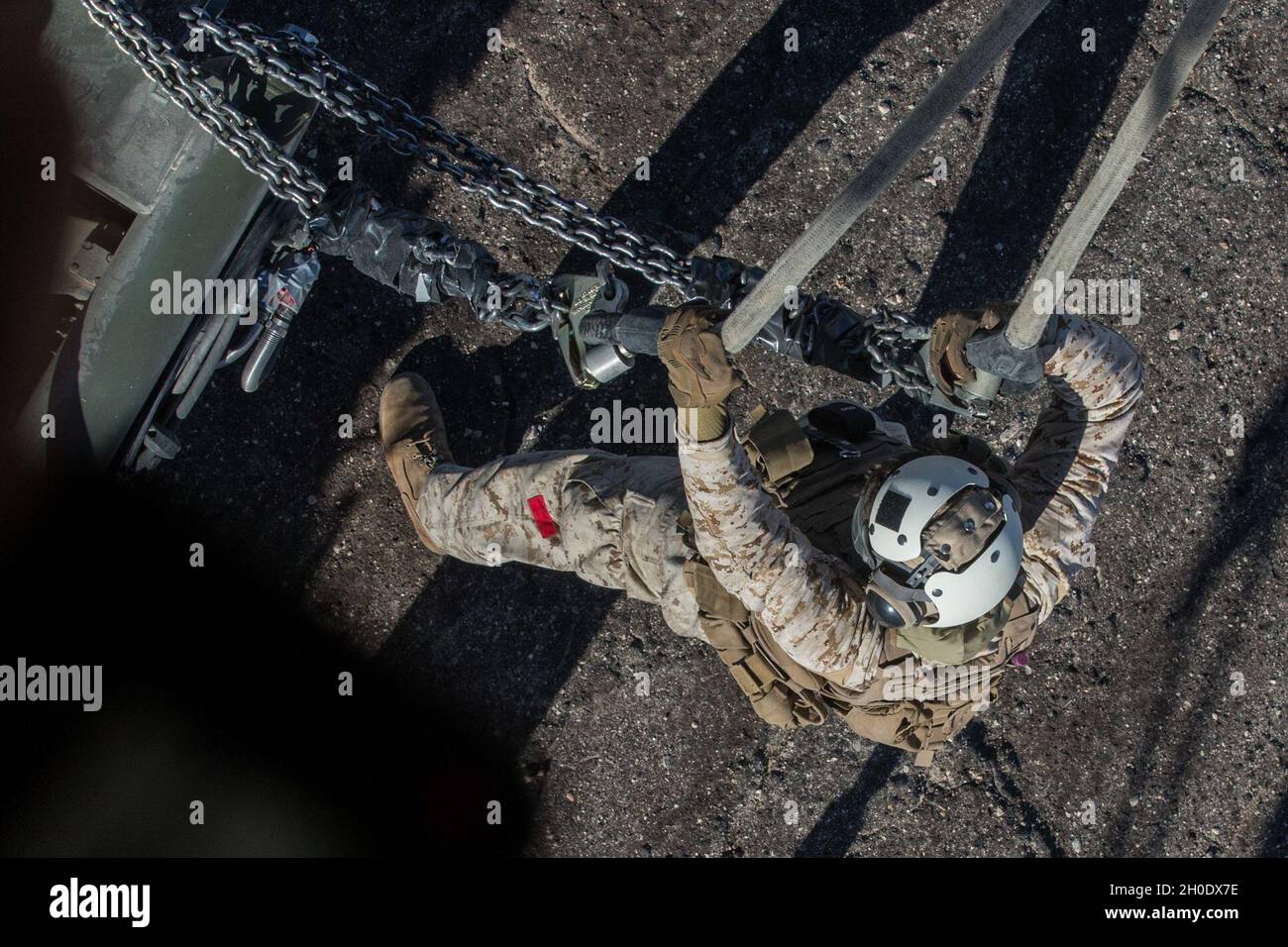 U.S. Marine Corps Cpl. Isaac Mansfield, a landing support specialist ...