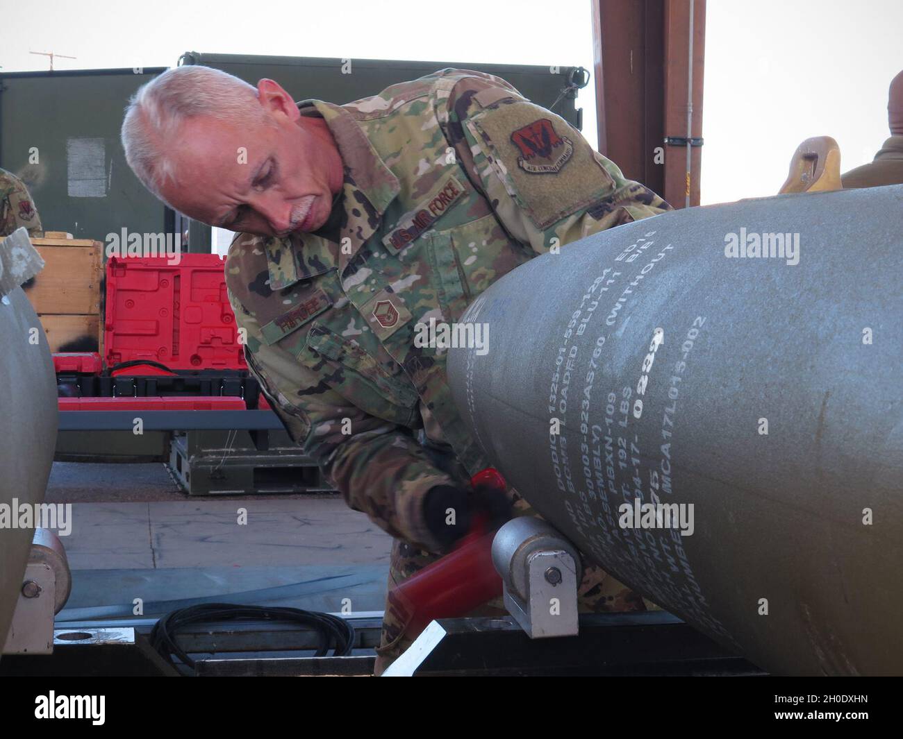 U.S. Air Force Master Sgt. Jeffrey Hardee from the 169th MXS, Munitions ...
