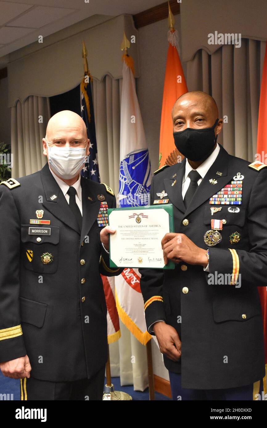 Col. Duane Green (right) received the Army's Distinguished Service ...