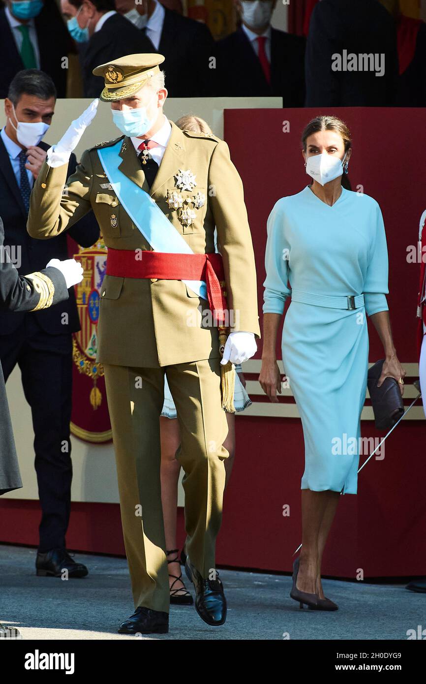 Madrid, Madrid, Spain. 12th Oct, 2021. King Felipe VI of Spain, Queen ...