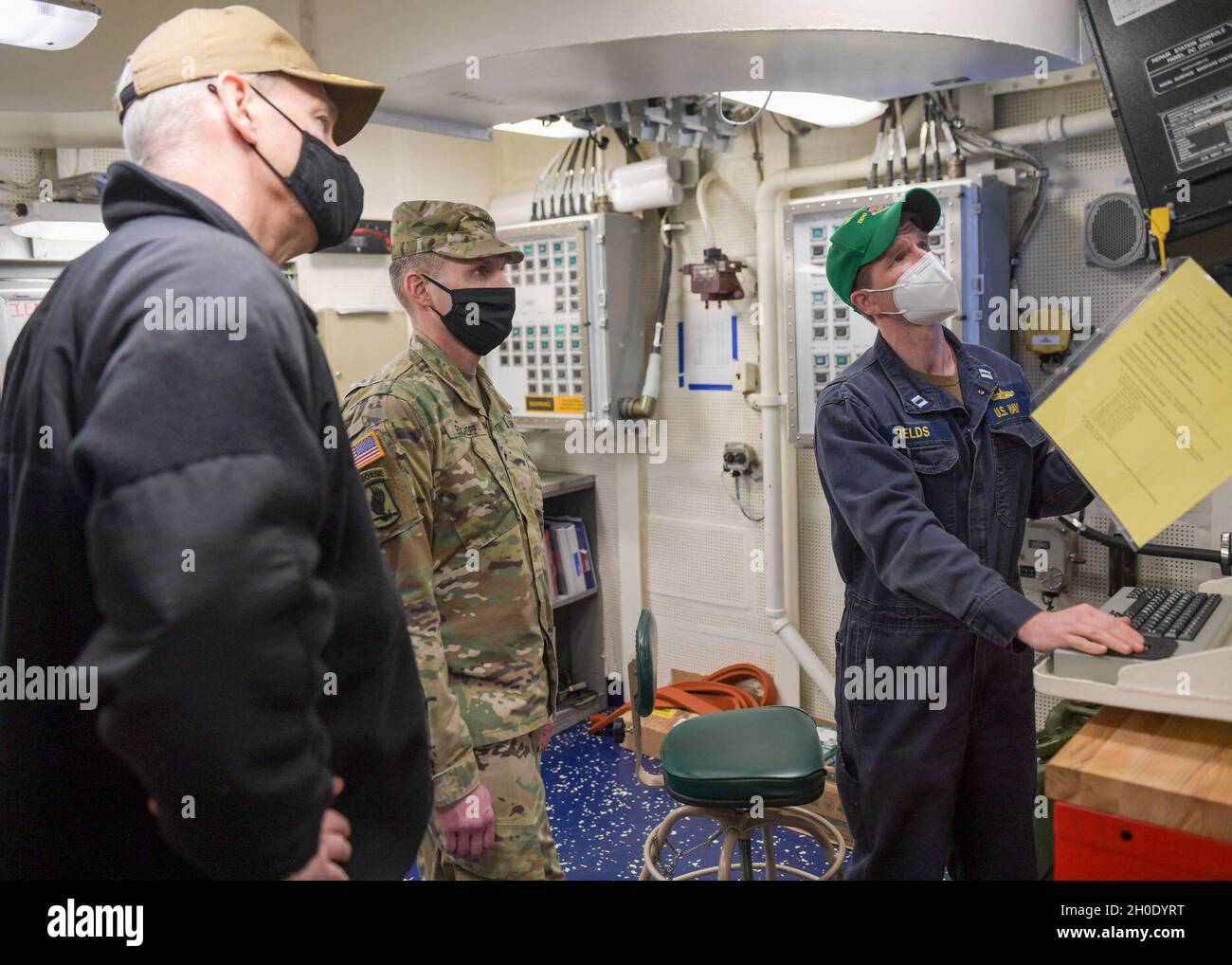 NORFOLK (Feb 5, 2021) – Lt Eric Fields discusses the uses of the damage ...