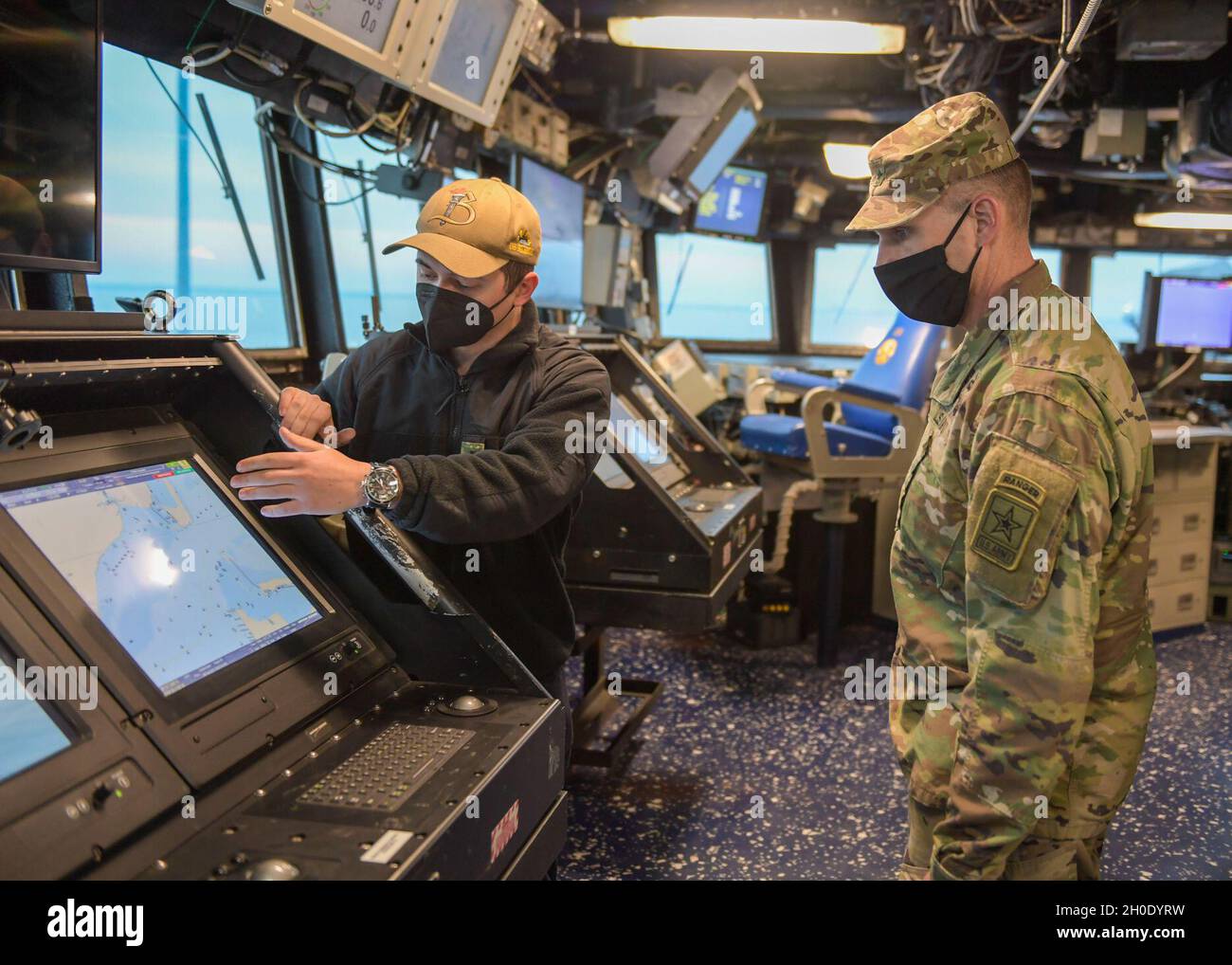 NORFOLK (Feb 5, 2021) – Lt.j.g. Caleb Hurst explains the capabilities ...