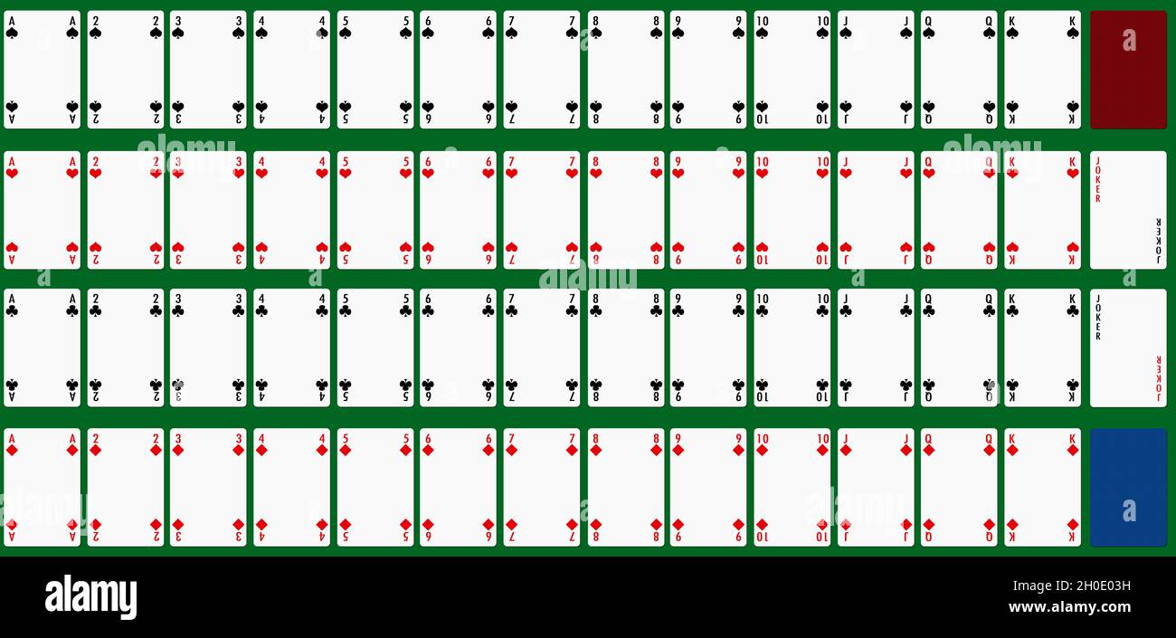 collection of a complete playing game cards for using as template Stock ...