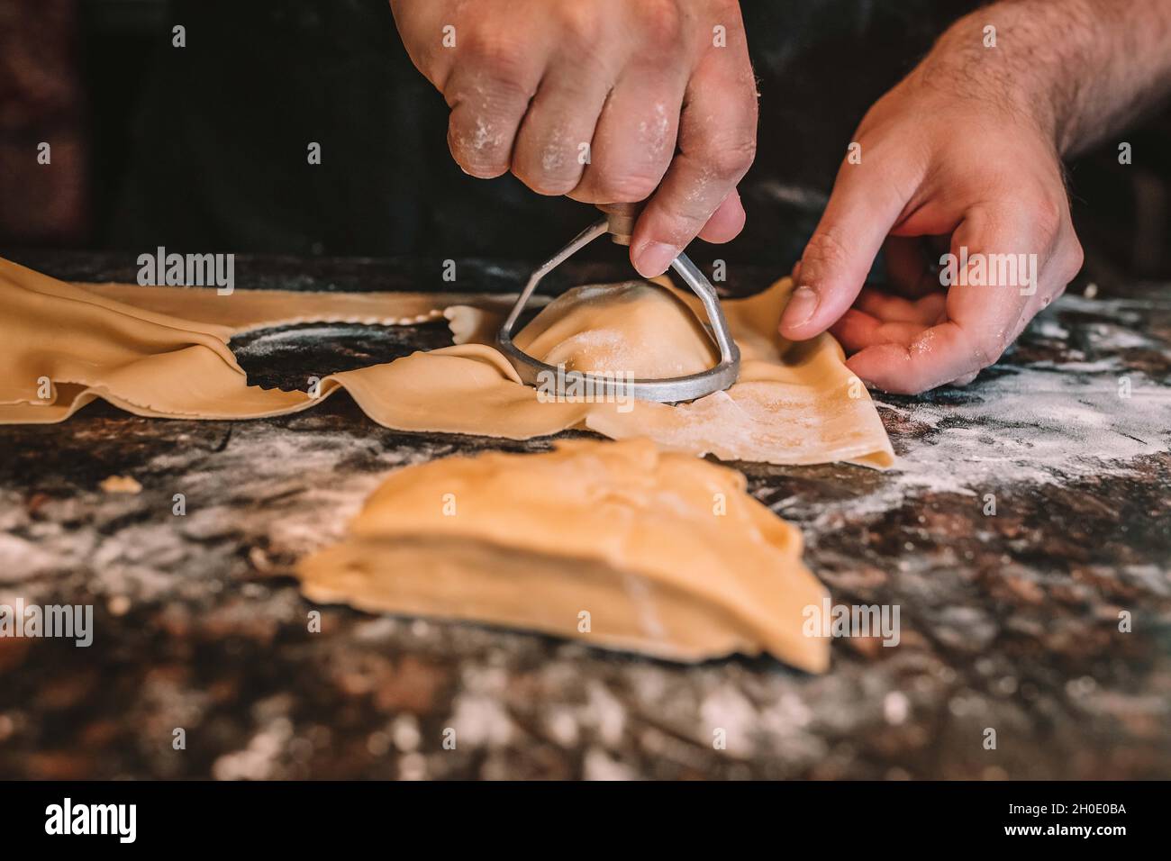 making homemade ravioli from scratch Stock Photo - Alamy