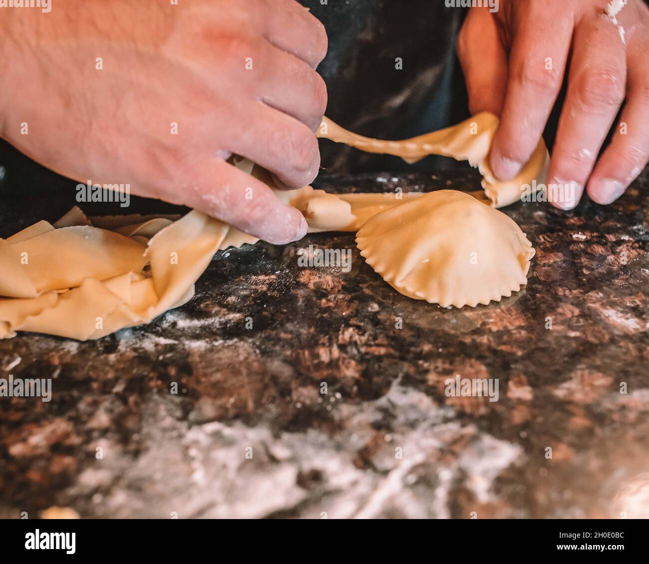 making homemade ravioli from scratch Stock Photo - Alamy