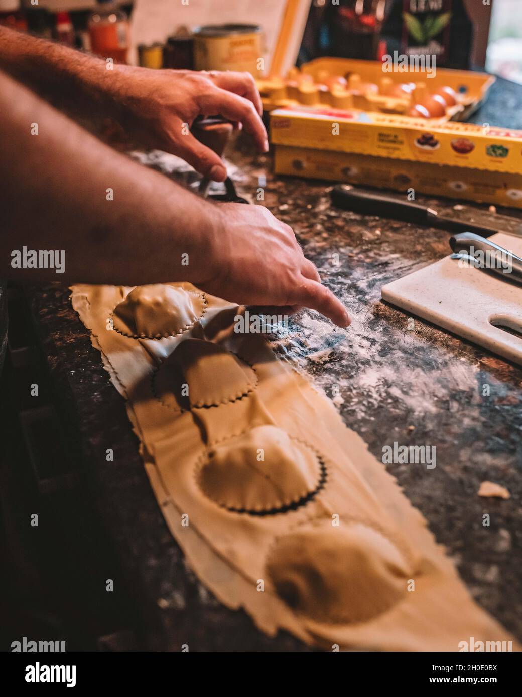 making homemade ravioli from scratch Stock Photo - Alamy