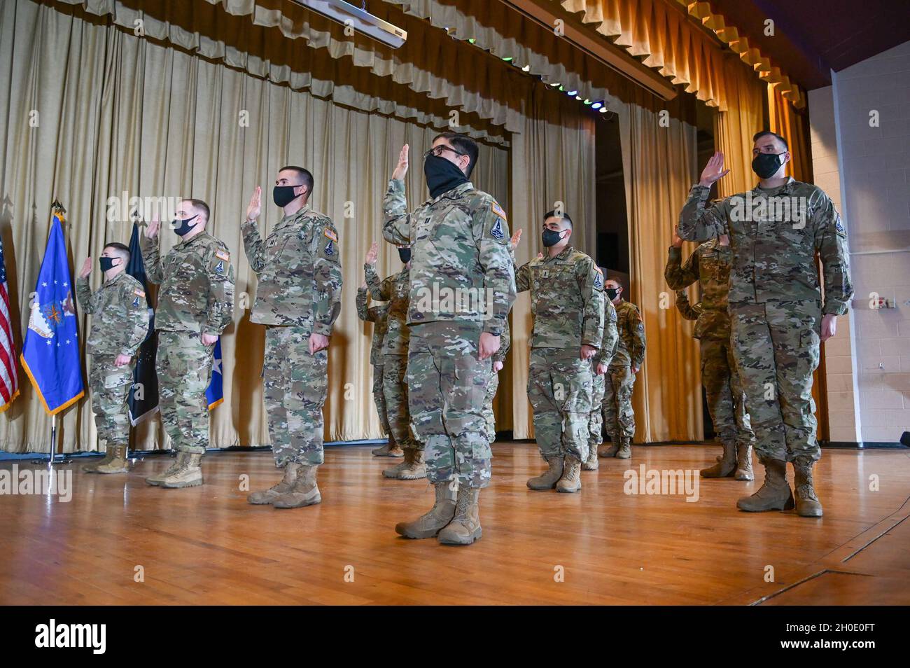 Officer inductees give the Oath of Office at the U.S. Space Force ...