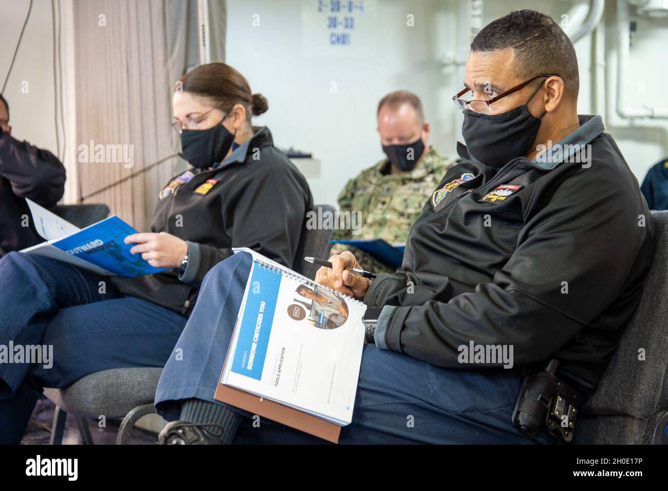 SAN DIEGO (Feb. 5, 2021) Capt. Kelly Fletcher (left), commanding ...