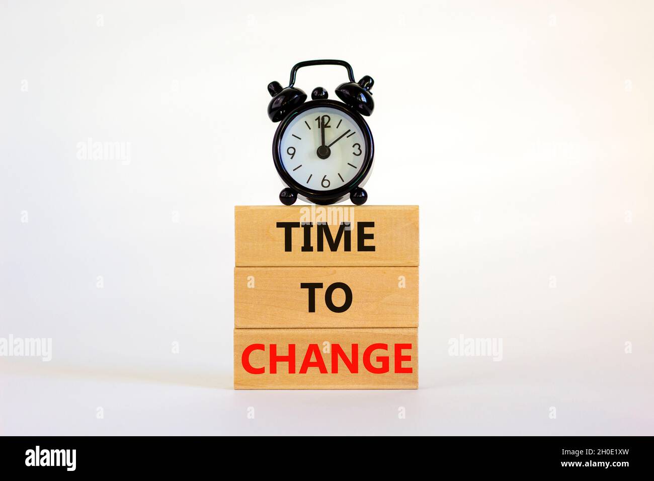 Time to change symbol. Concept words 'Time to change' on wooden blocks ...